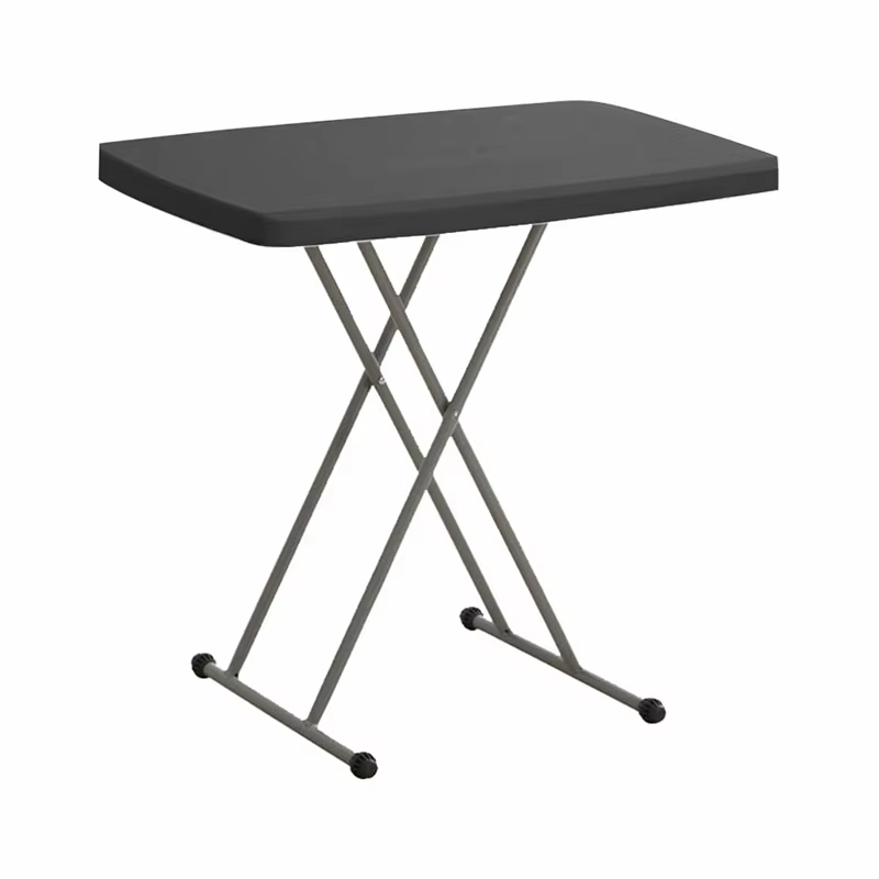 Height Adjustable Portable White Small Dining Plastic Folding Table Fo ...